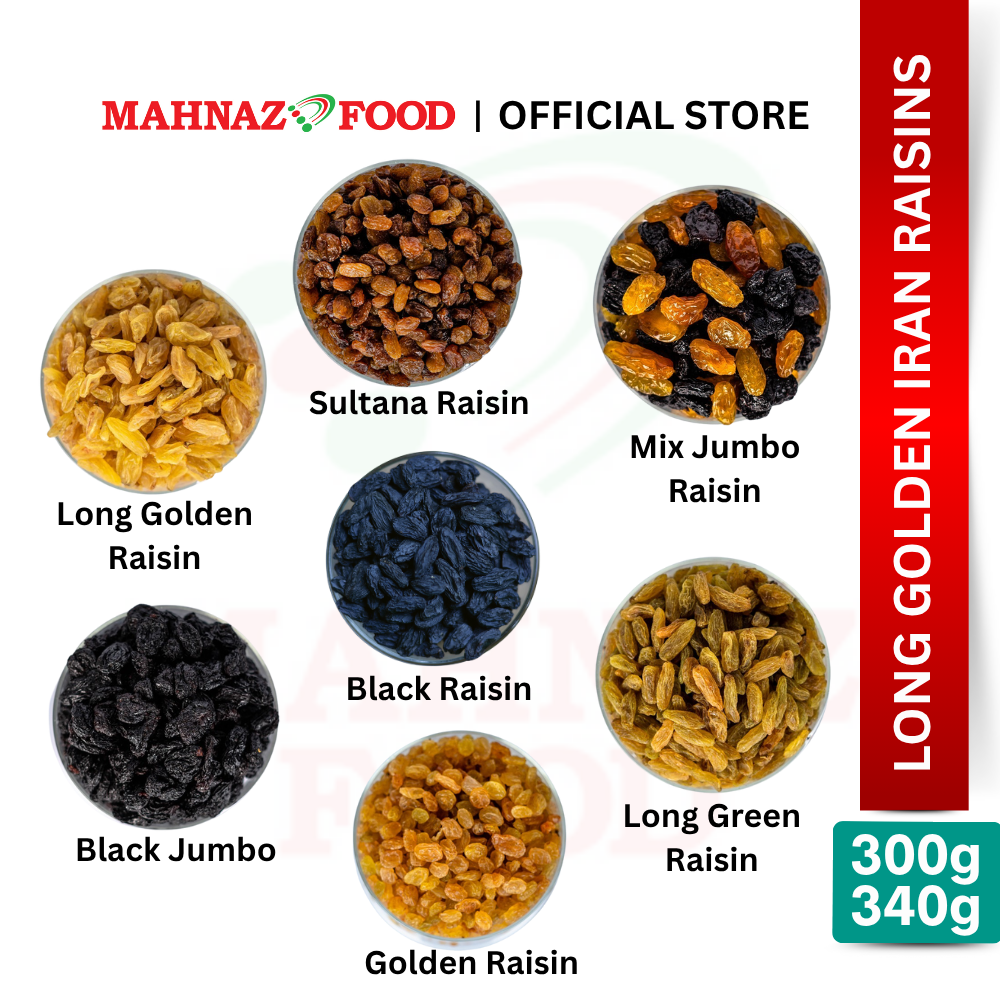 Mahnaz Food Assorted Raisins Collection | Kismis Pelbagai Jenis Premiu