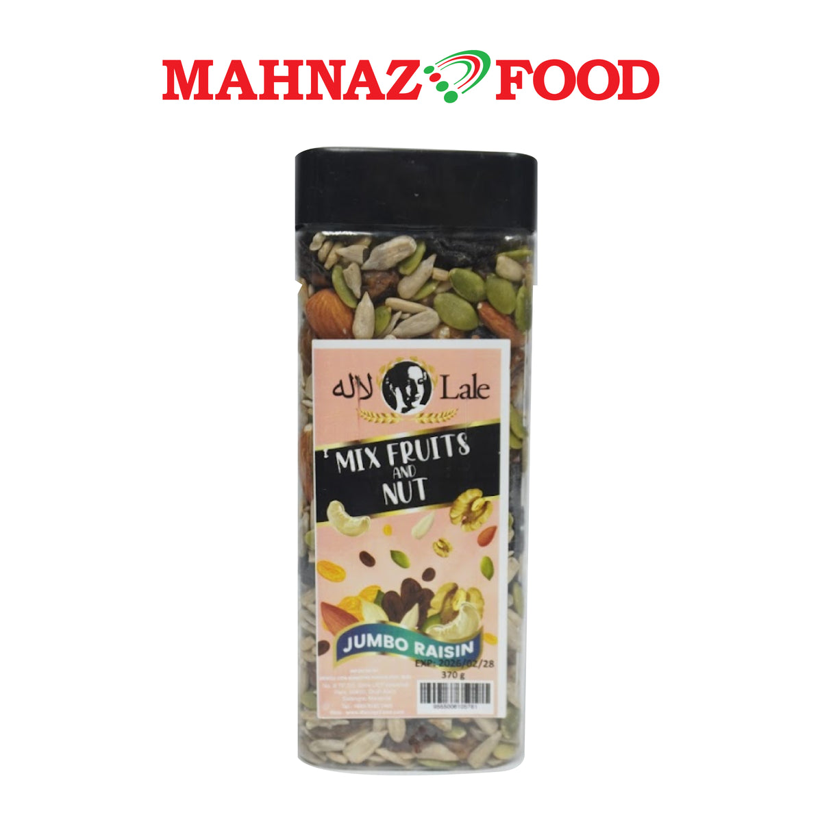 Mahnaz Food Lale Mix Fruit and Nut Jumbo Raisin 370g Bottle